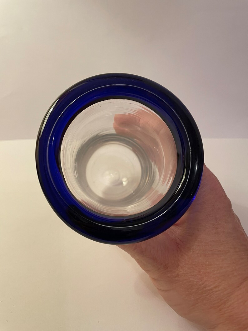 Vintage Clear and Blue Glass Display Dome - Etsy