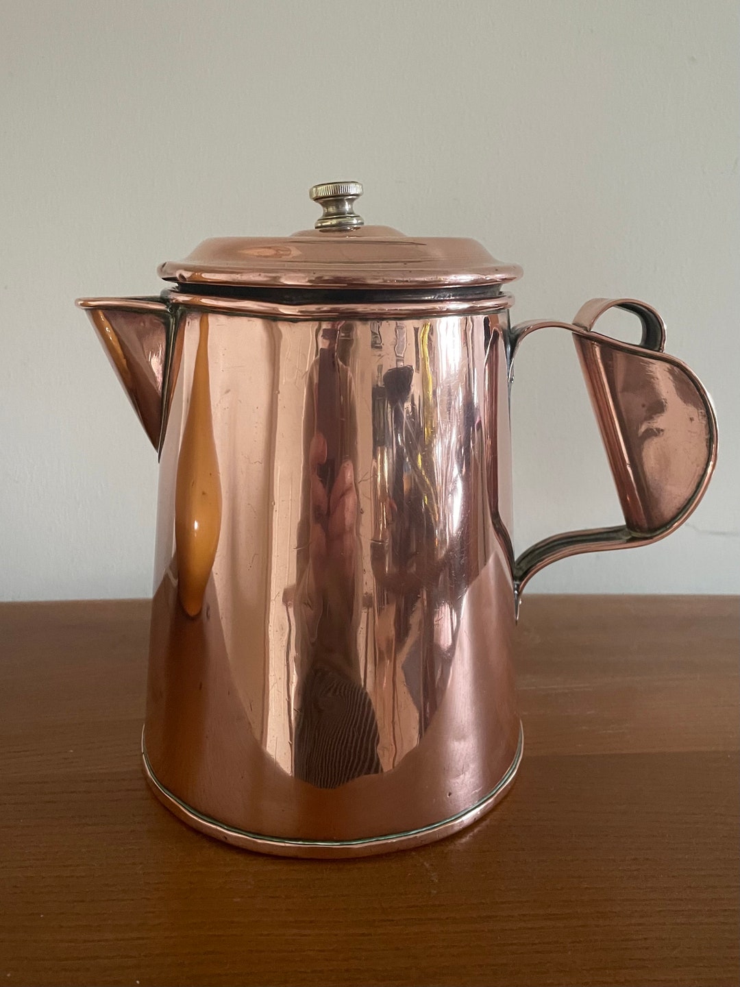 Vintage Copper Hot Water Jug With Lid - Etsy