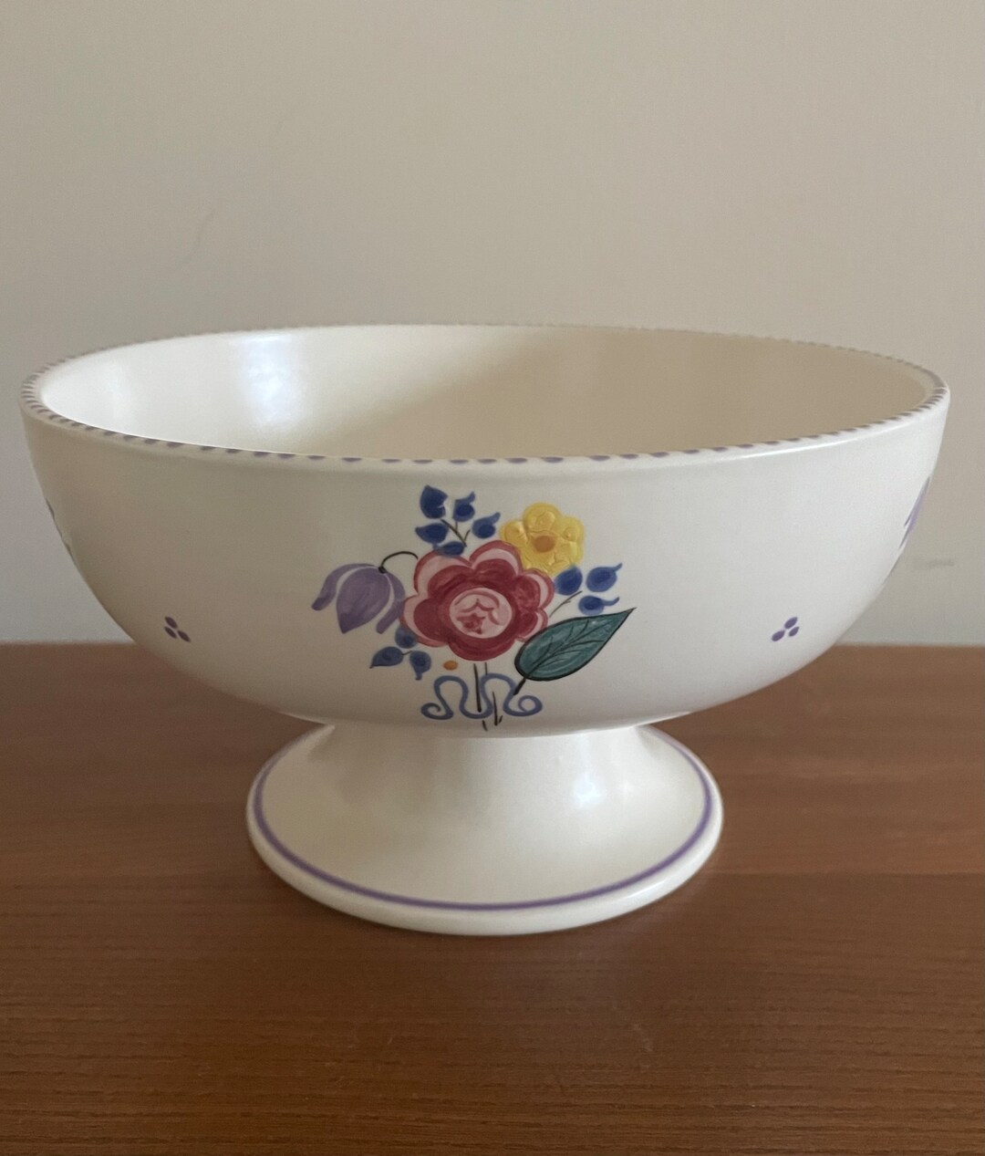 Vintage Poole Pottery Traditional Ware Floral Pedestal Bowl - Etsy