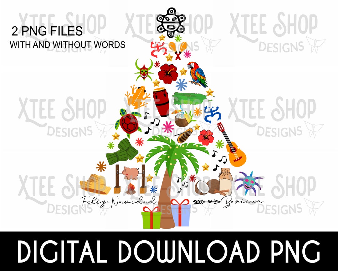 Puerto Rican Christmas Tree PNG File: Boricua Navidad Design (digital ...