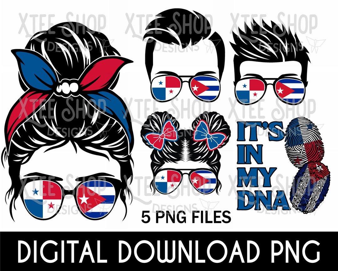 Panama & Cuban Family PNG: Messy Bun Girl (digital Download) - Etsy