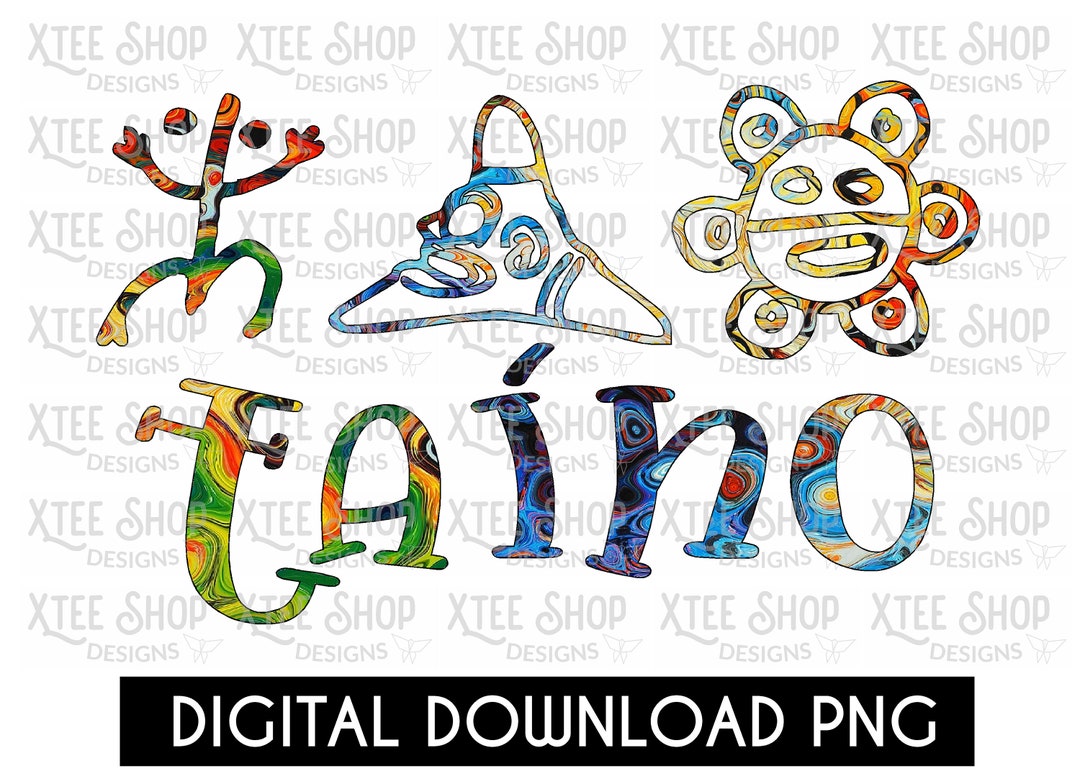 Taino Symbols PNG Digital File, Digital File Boricua Design, PNG ...