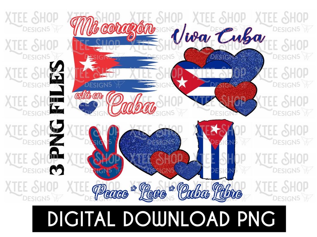 Cuban Flag PNG Digital File Bundle: Cuba Designs (digital Download ...