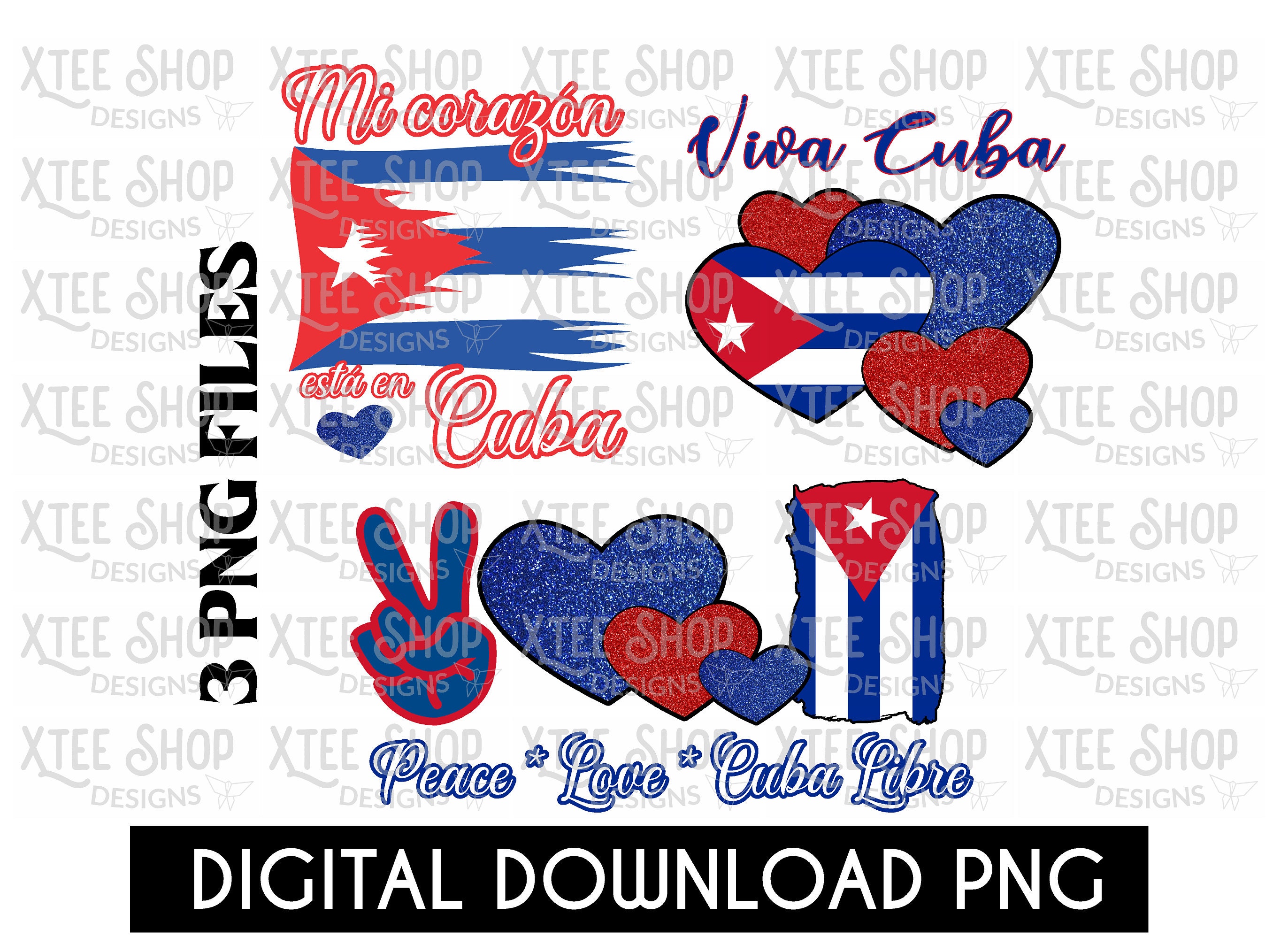 Cuban PNG Digital File Bundle Cuba Flag Designs Instant - Etsy