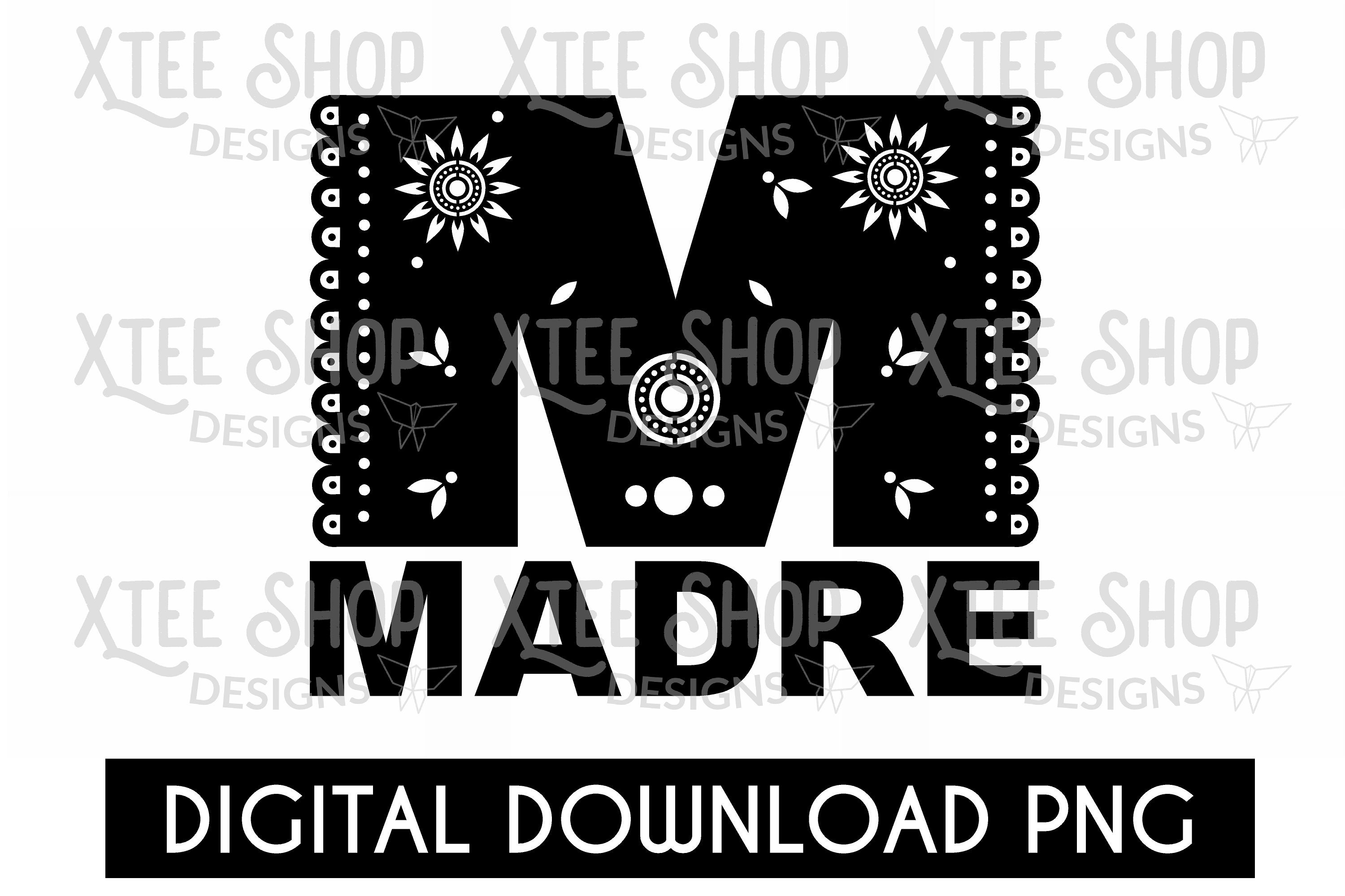 Madre Mexican Paper Art Letter PNG File Mother Cute Font | Etsy