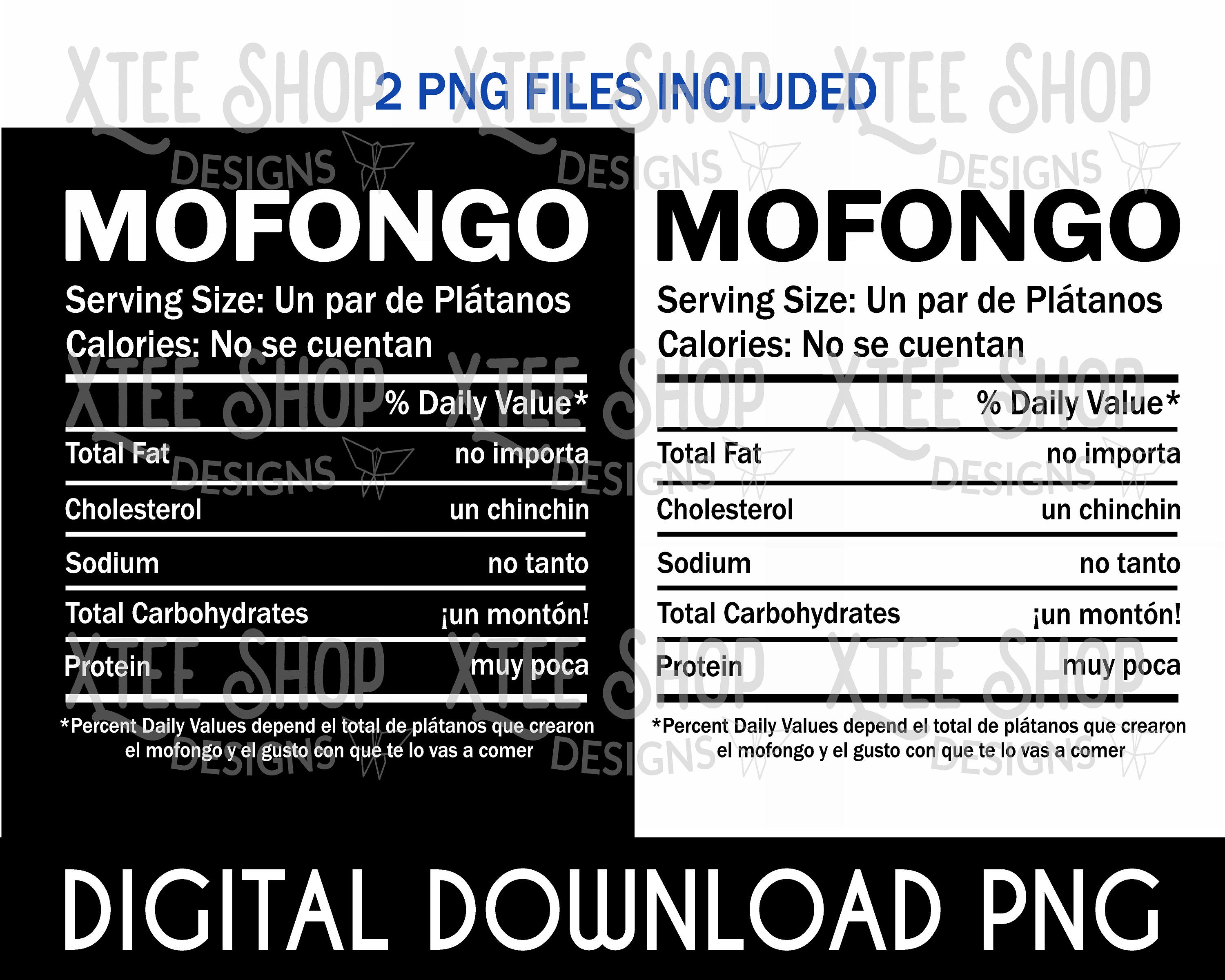 Mofongo Nutrition Facts PNG Digital File Funny Puertorican - Etsy Canada