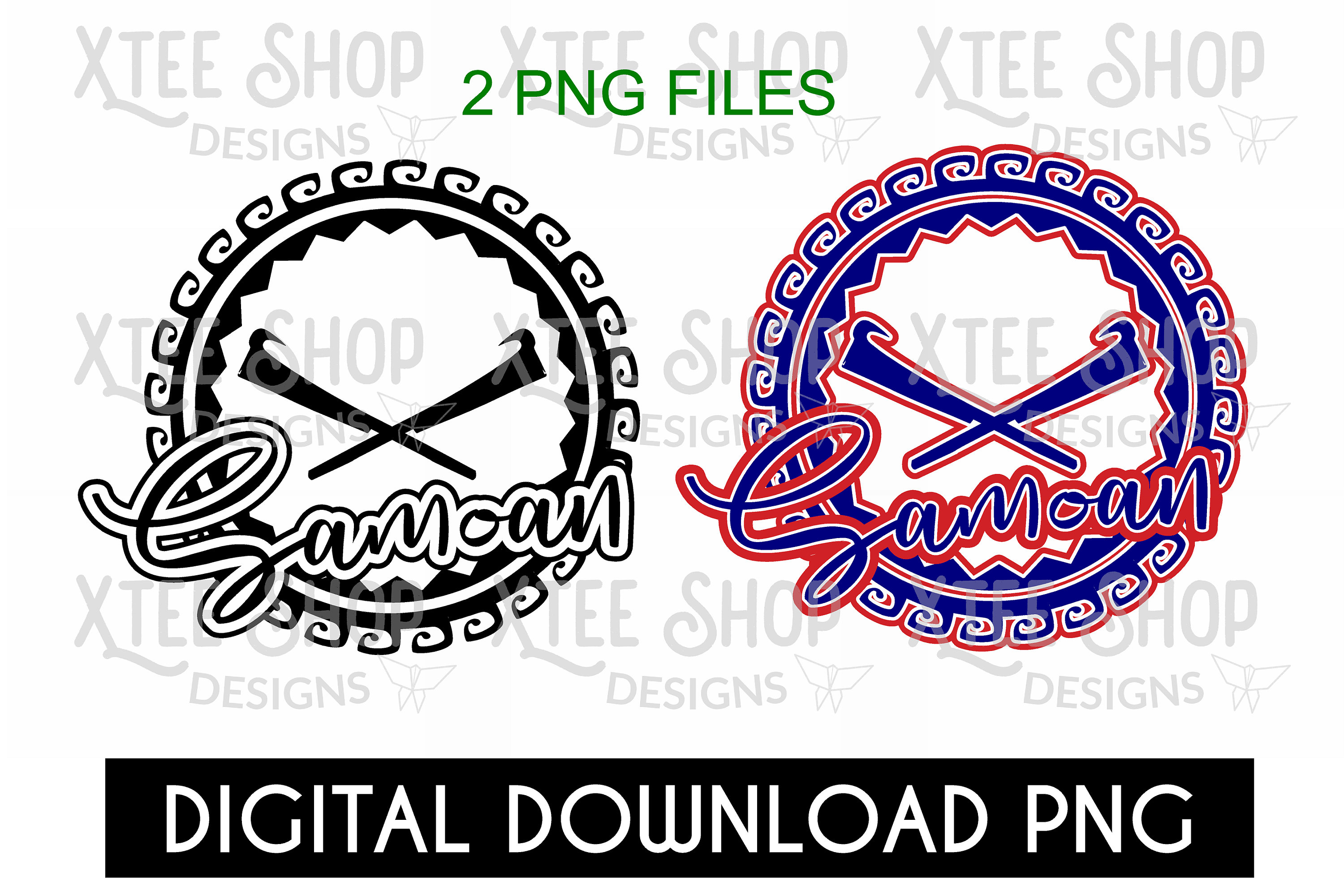 Samoan Tribal Set of Two PNG Digital Files Samoan Weapons on - Etsy New ...