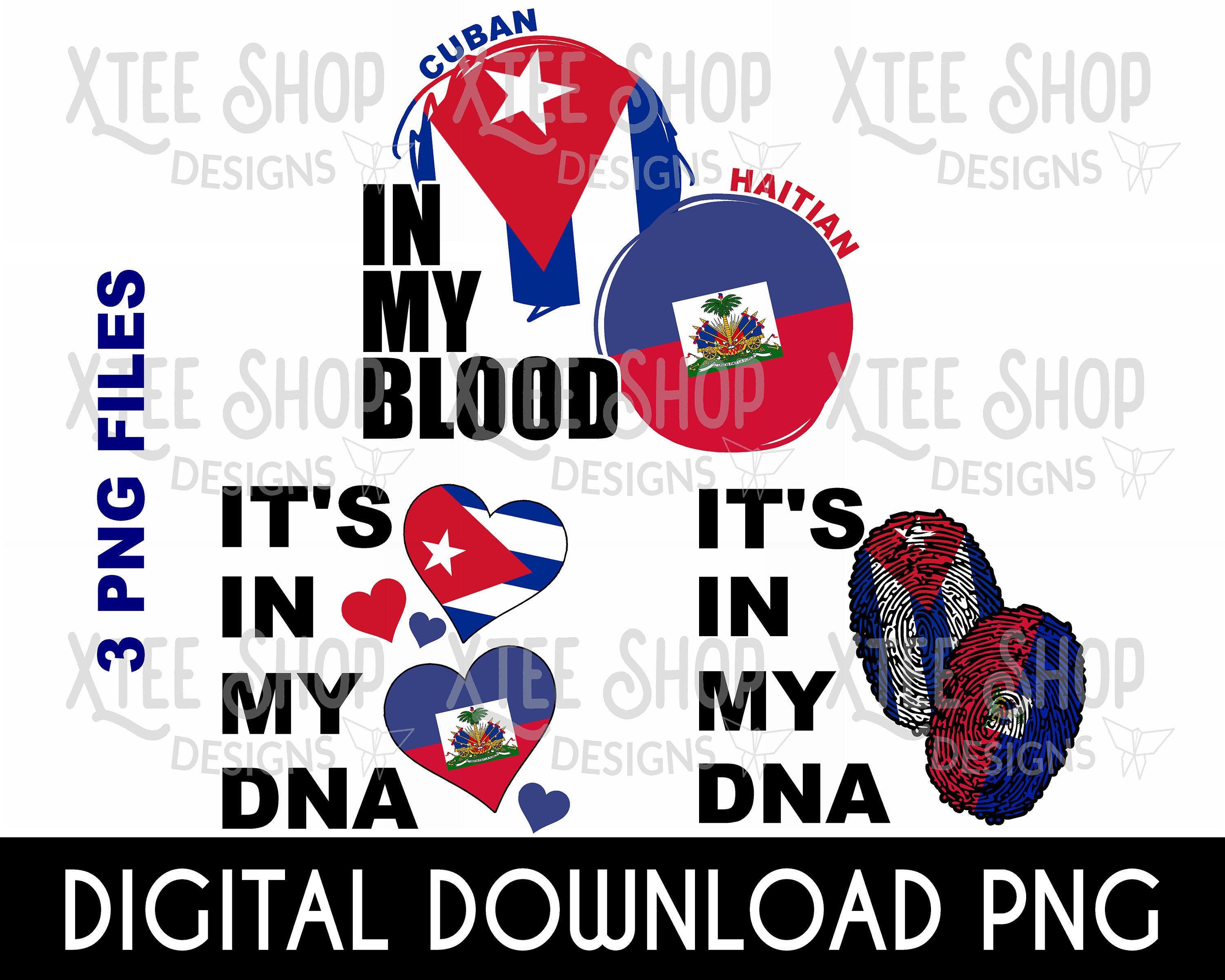 Haiti and Cuba Flag PNG Digital File Haitian and Cuban Dna - Etsy