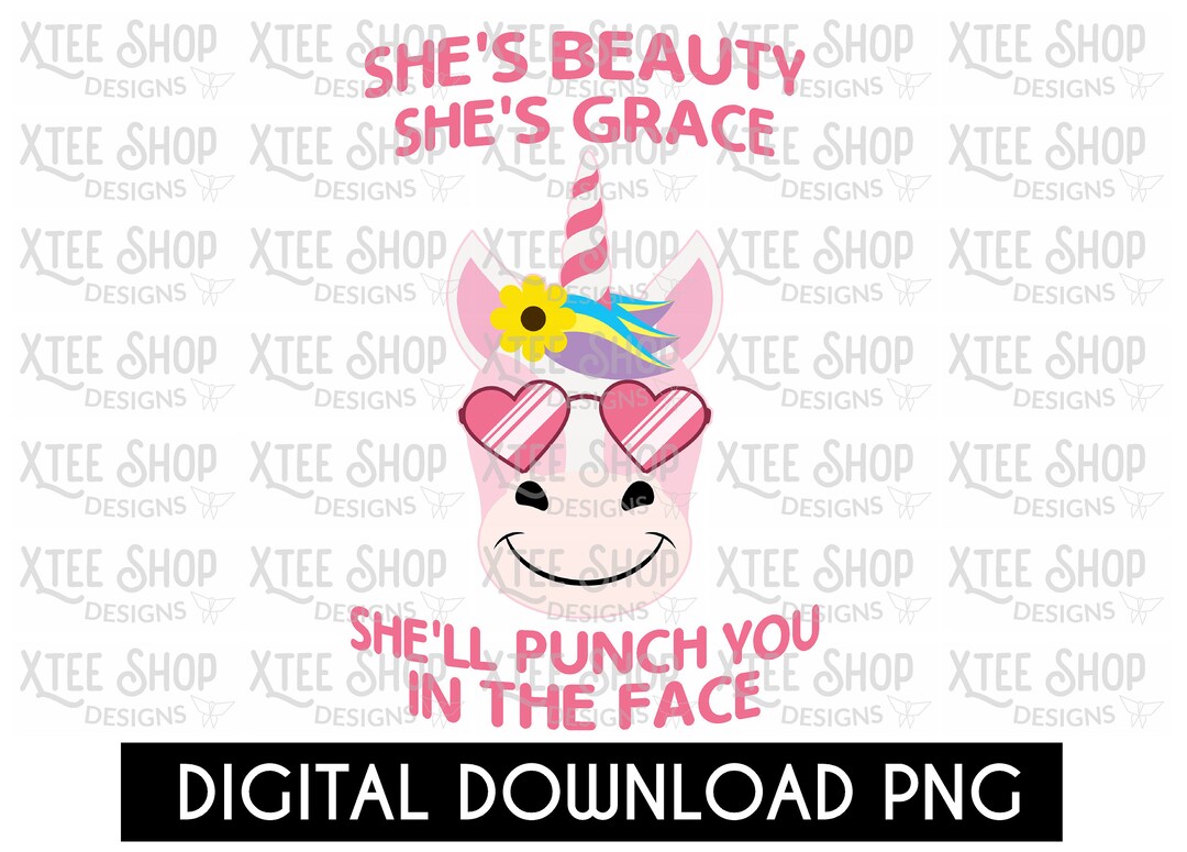 Pink Unicorn PNG: She's Beauty, She's Grace (digital Download) - Etsy