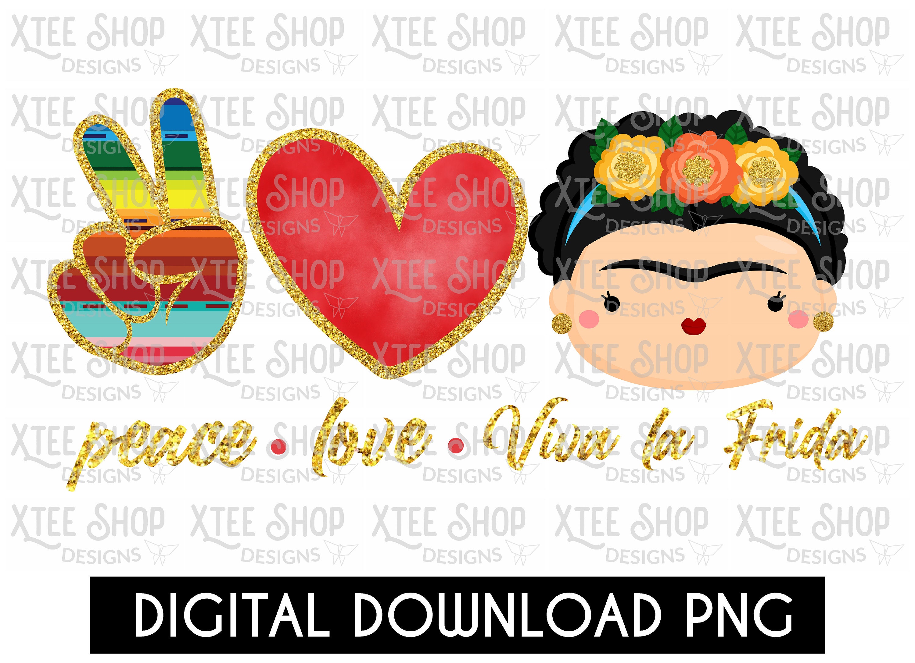 Viva la vida Frida Kahlo PNG digital file peace love viva la | Etsy