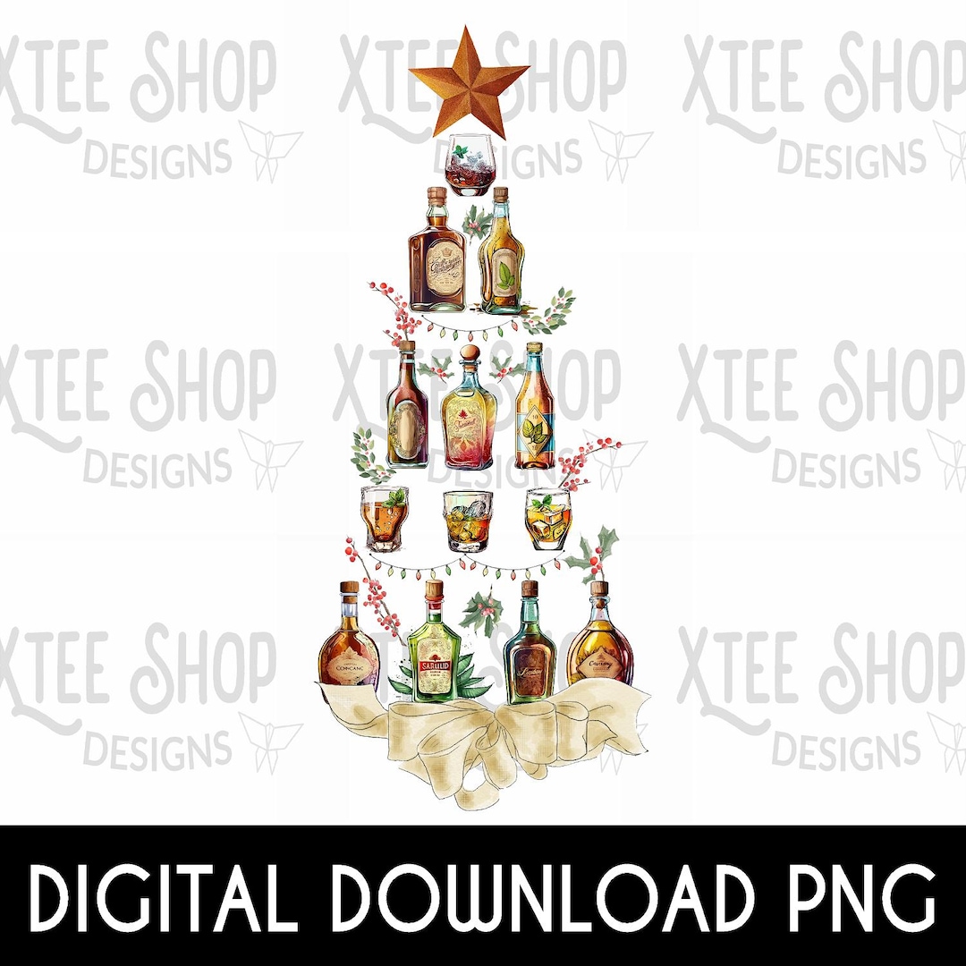 Christmas Tree Alcohol Drink PNG File, Christmas Tree PNG, Alcoholic ...