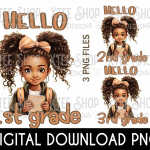 Back to School African American Girl PNG Digital File Download, Back to ...