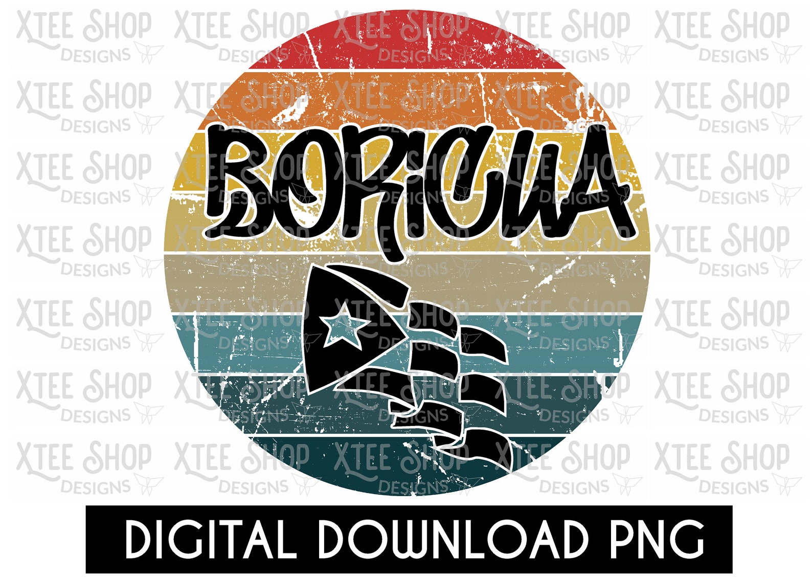Boricua Flag in a Colorful Circle PNG Digital File Digital | Etsy