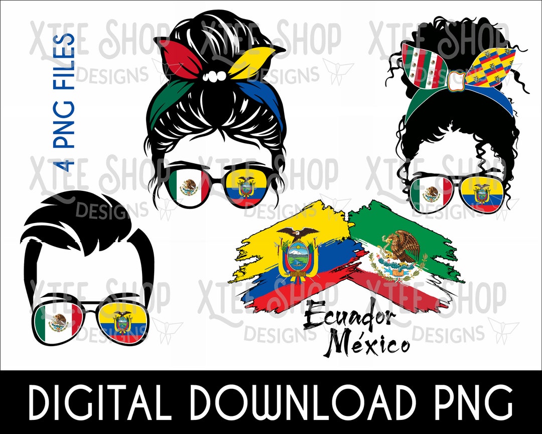 Ecuador and Mexico Flags PNG Digital File Combo, Mexican Flag PNG ...