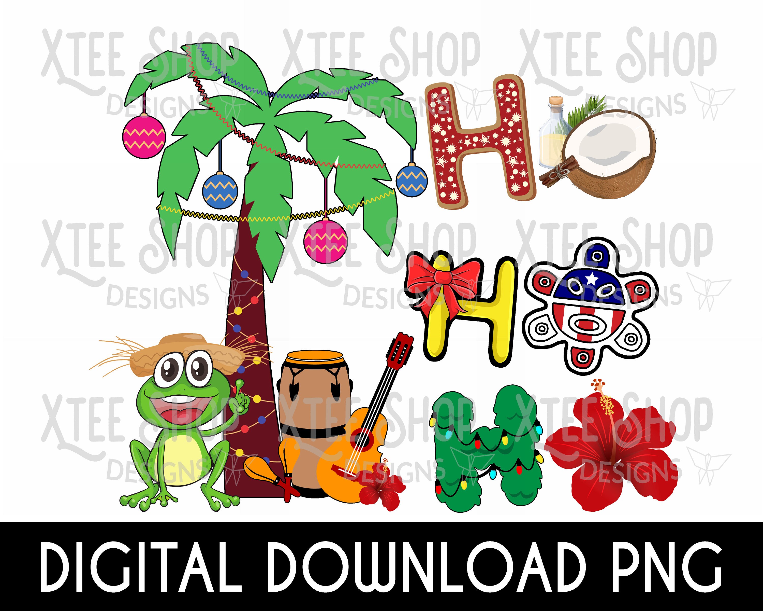 Puerto Rico Christmas Ho Ho Ho PNG File, Navidad Puertorriqueña PNG ...