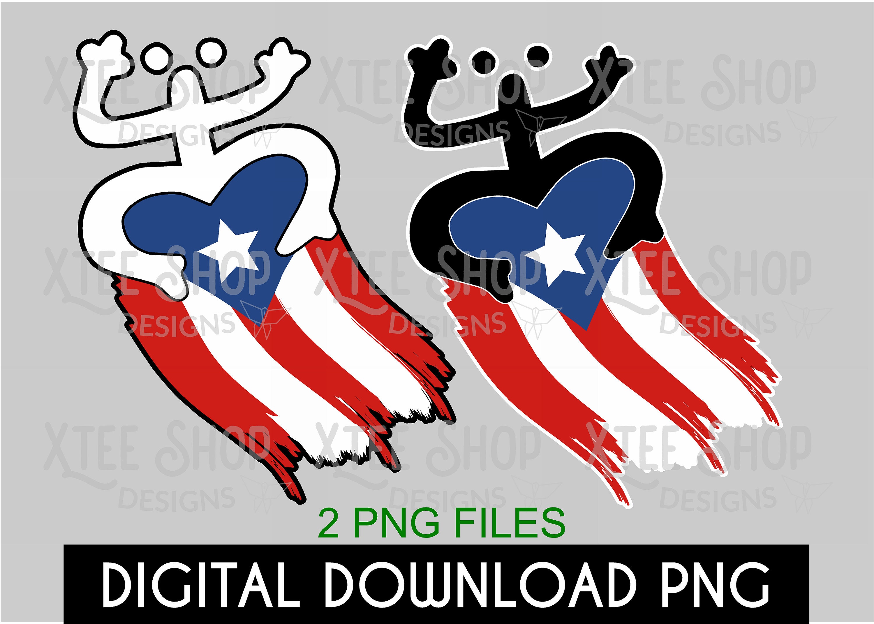 Coqui Taino With Puertorican Flag PNG Designs Puerto Rico - Etsy