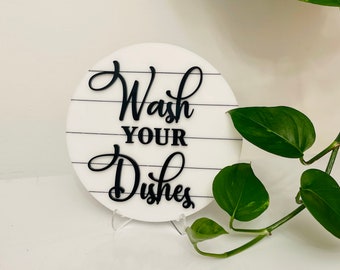 Wash Dishes Sign - Etsy