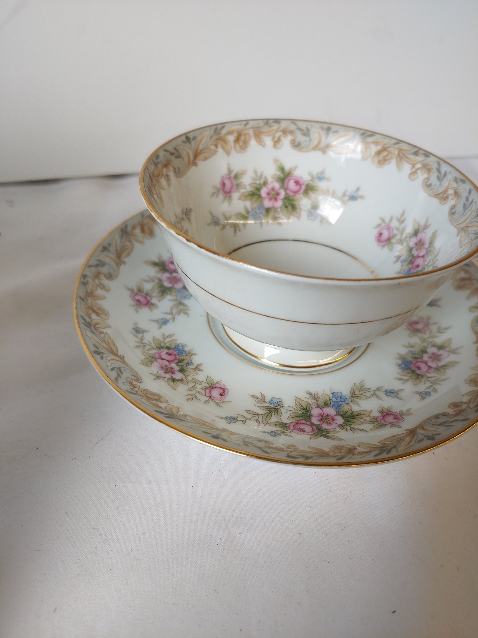 Vintage Noritake Somerset China Footed Teacup With Saucer | Etsy