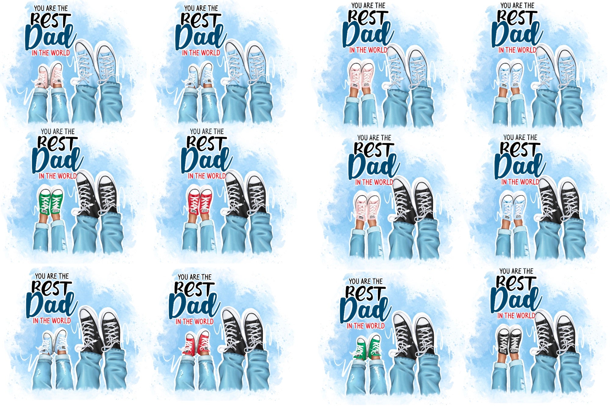 Dad and 1 Kids, Dad Baby Feet in Jeans and Sneakers, PNG on Transparent ...
