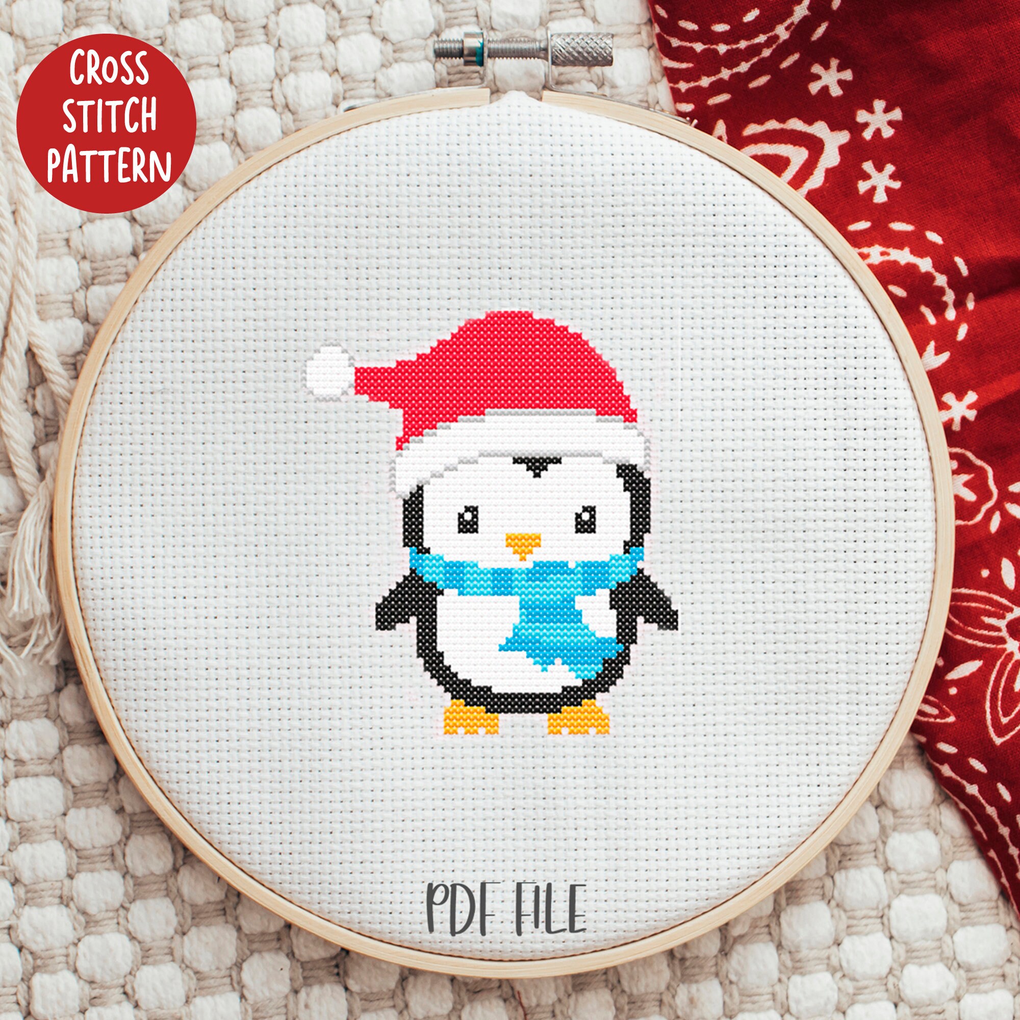 Penguin Cross Stitch Cute Penguin Cross Stitch Pattern - Etsy