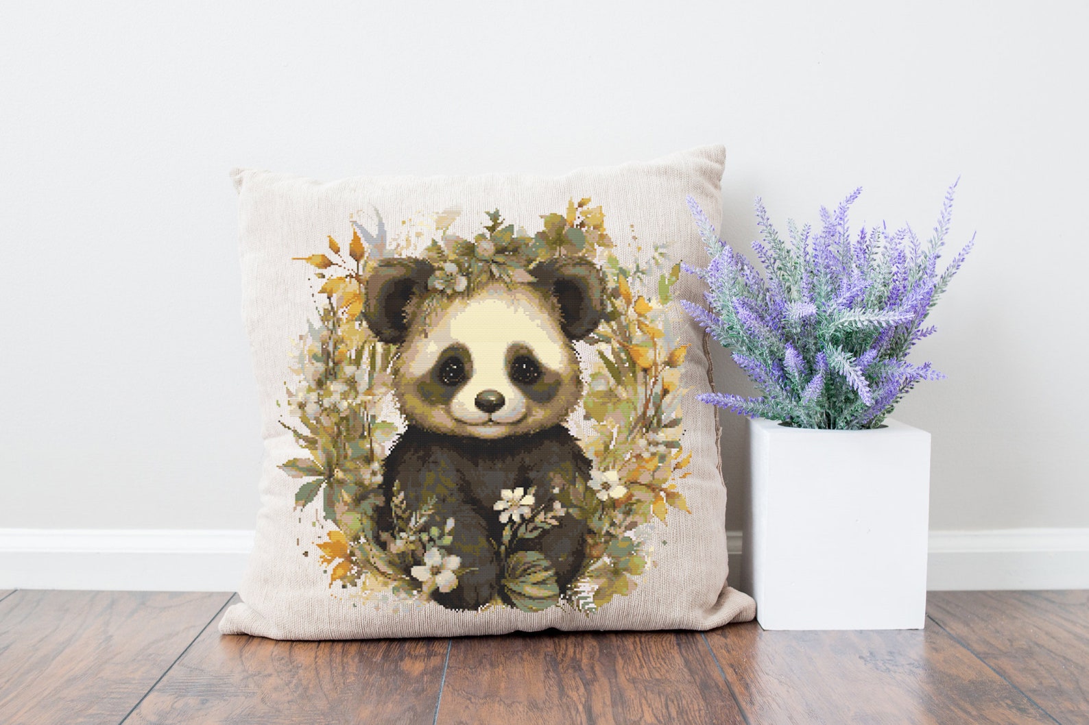 Set of 7 Pandas, Cute Panda Cross Stitch, Large Cross Stitch, Full ...