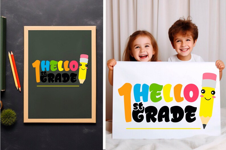 Hello 1 St Grade Svg, Back to School Svg, SVG Files for Cricut, Laser ...