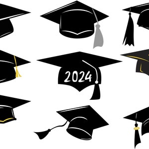 Graduation Cap SVG Graduation Hat SVG Graduate Clipart Silhouette ...