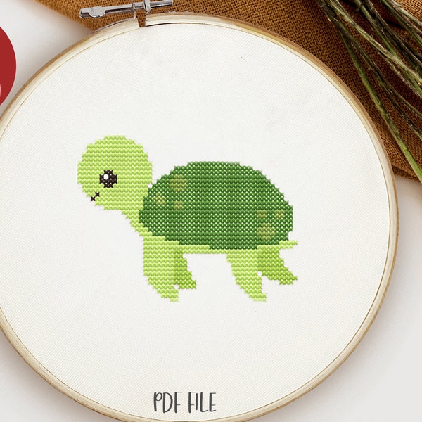 Turtle Cross Stitch - Etsy