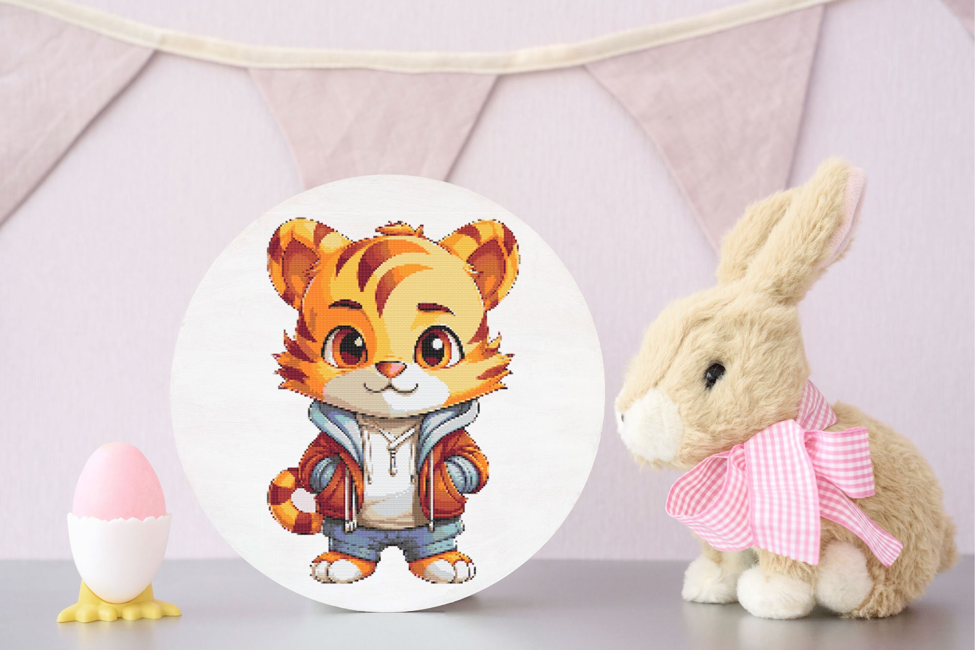 Set of 5 Tiger, Cute Tigers Cross Stitch, Large Cross Stitch, African ...