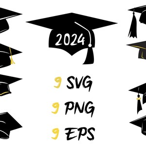 Graduation Cap SVG Graduation Hat SVG Graduate Clipart Silhouette ...