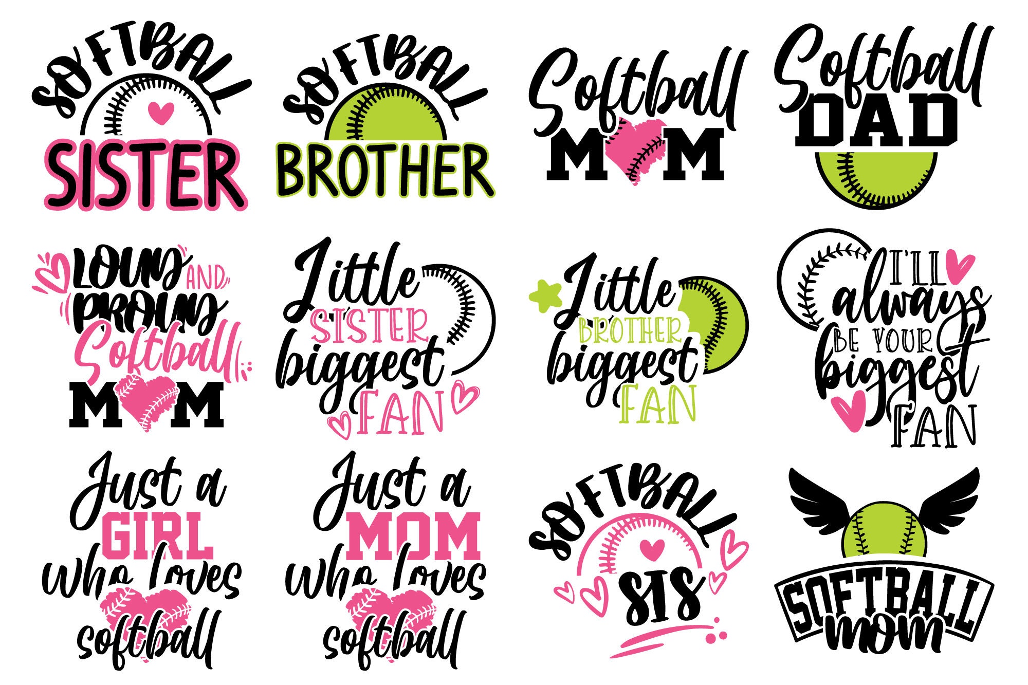 Softball Svg Bundel, Softball Shirt Svg, Softball Svg, SVG Files for ...