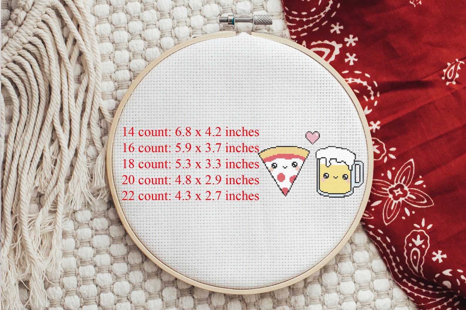 Pizza and Beer Cross Stitch Food Cross Stitch Kitchen Cross - Etsy
