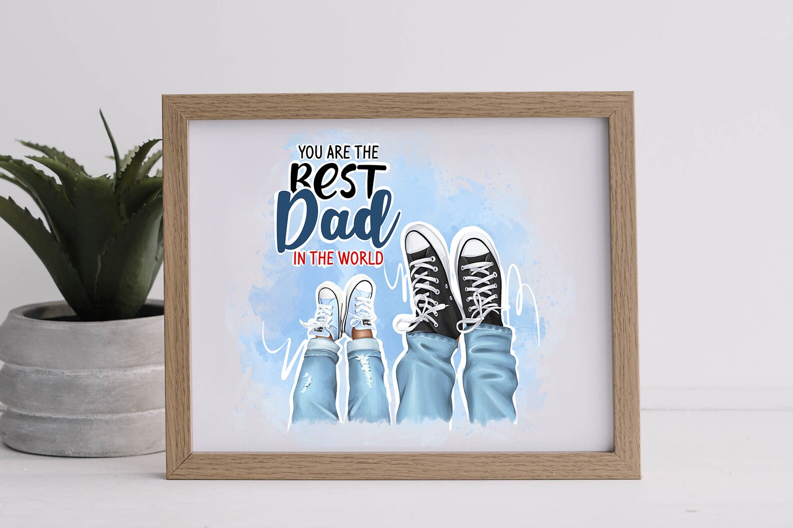Dad and 1 Kids, Dad Baby Feet in Jeans and Sneakers, PNG on Transparent ...