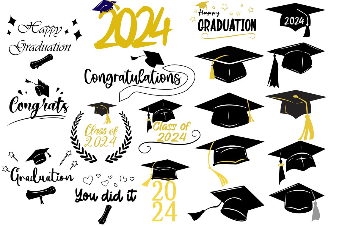 Graduation Cap SVG Graduation Hat SVG Graduate Clipart Silhouette ...