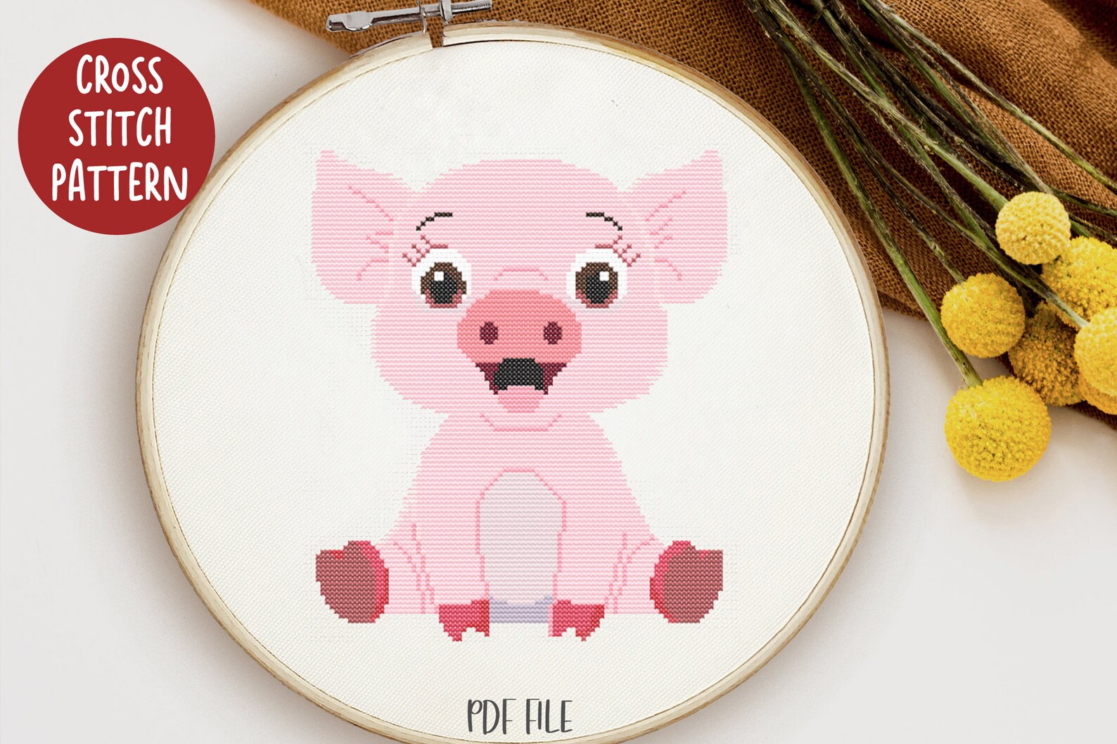 Pig Cross Stitch Animal Cross Stitch Baby Cross Stitch - Etsy
