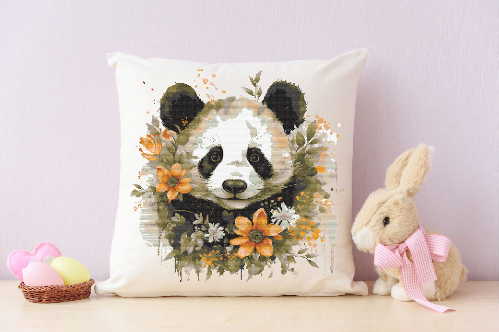 Set of 7 Pandas, Cute Panda Cross Stitch, Large Cross Stitch, Full ...