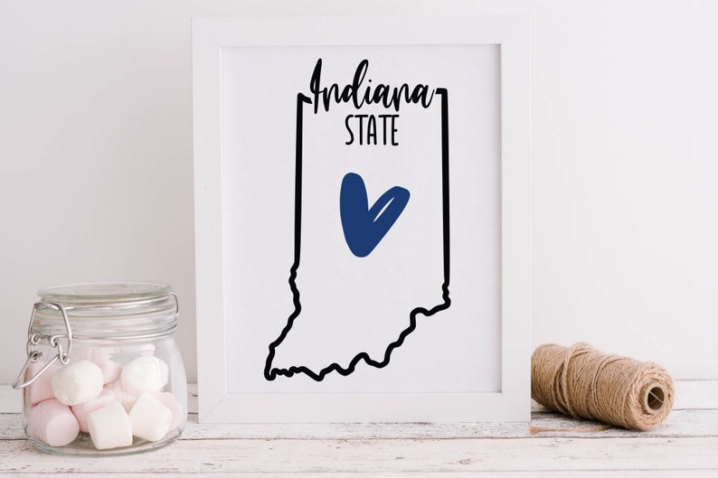 Indiana State Svg, State of Indiana Svg, Svg Indiana, PNG EPS SVG Files ...