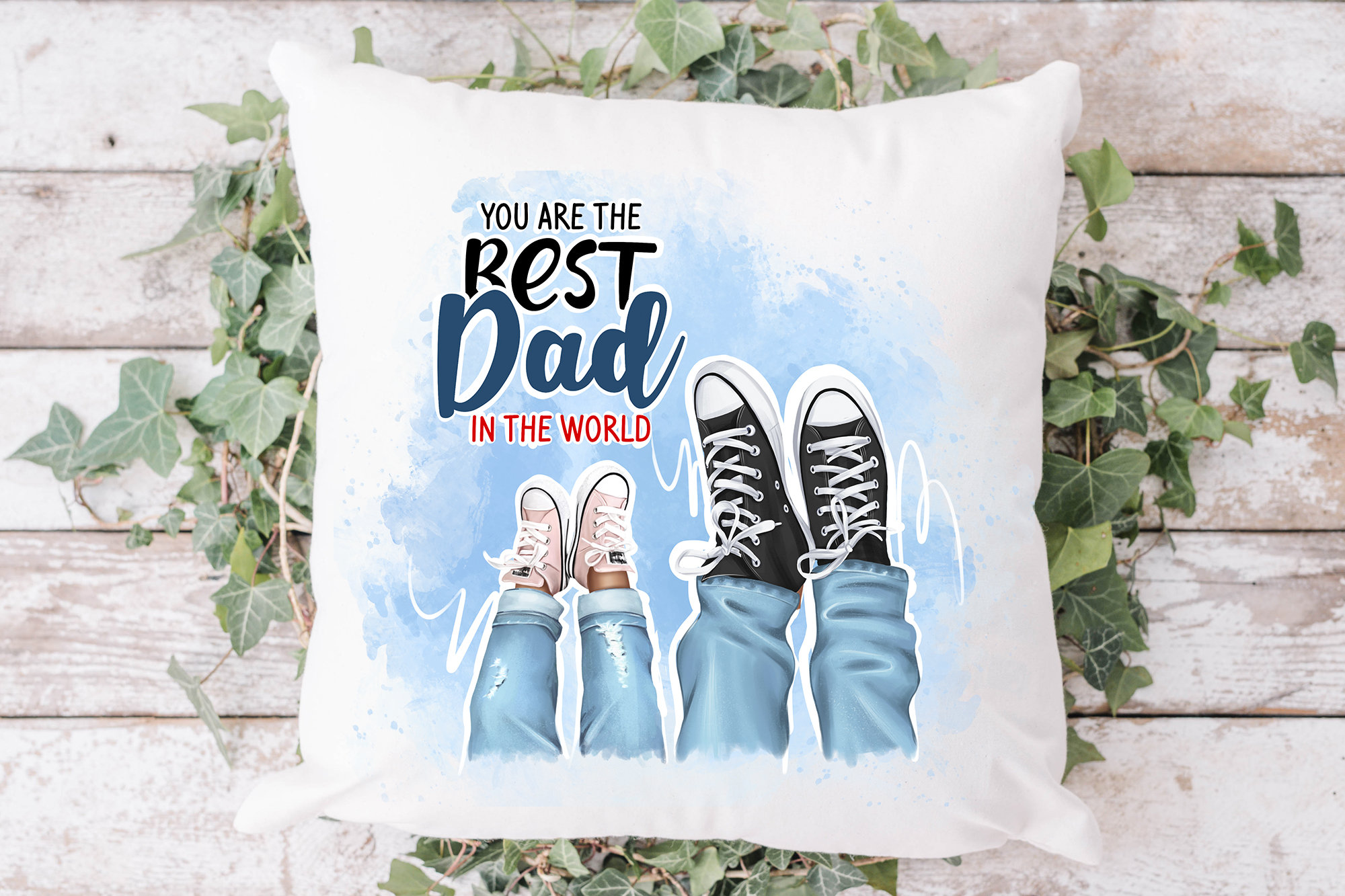 Dad and 1 Kids, Dad Baby Feet in Jeans and Sneakers, PNG on Transparent ...