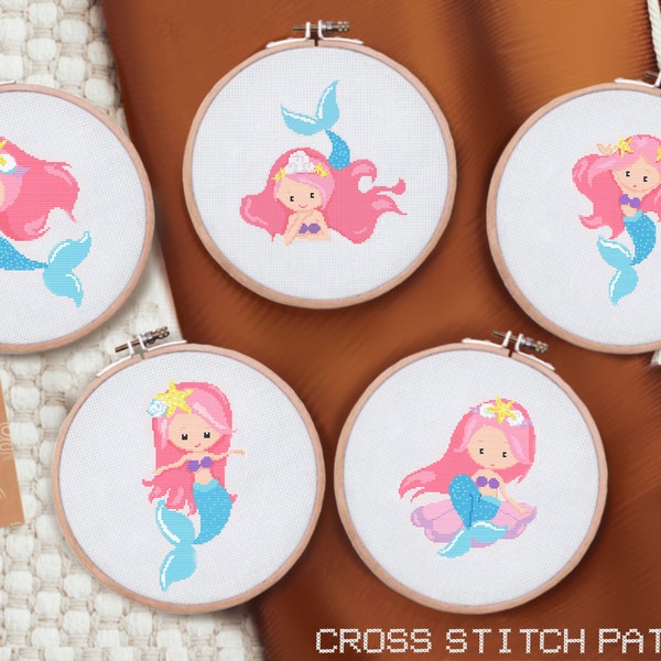 Mermaid Cross Stitch Pattern - Etsy