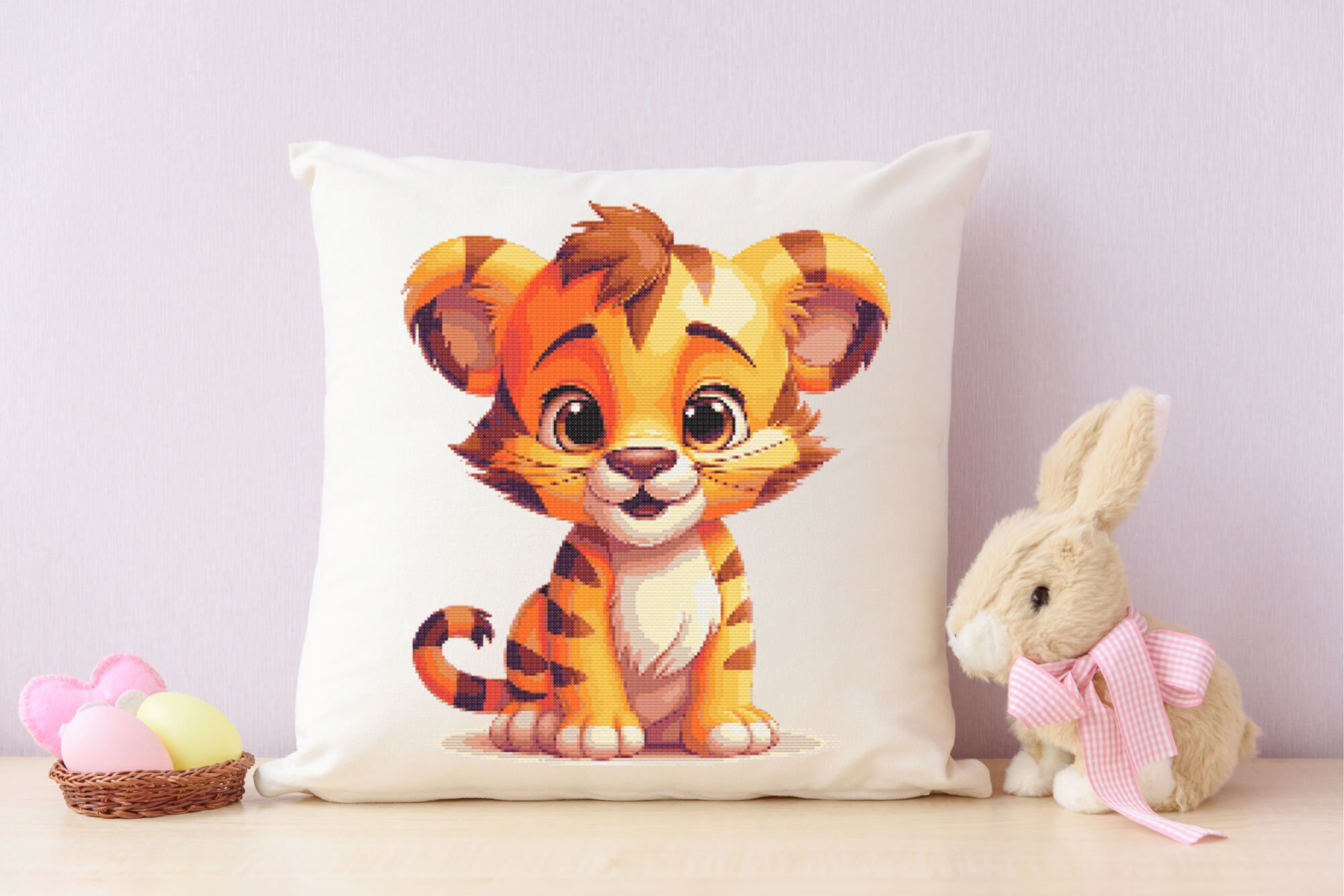 Set of 5 Tiger, Cute Tigers Cross Stitch, Large Cross Stitch, African ...