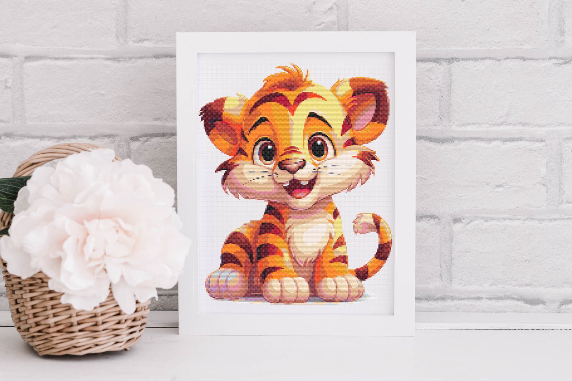 Set of 5 Tiger, Cute Tigers Cross Stitch, Large Cross Stitch, African ...