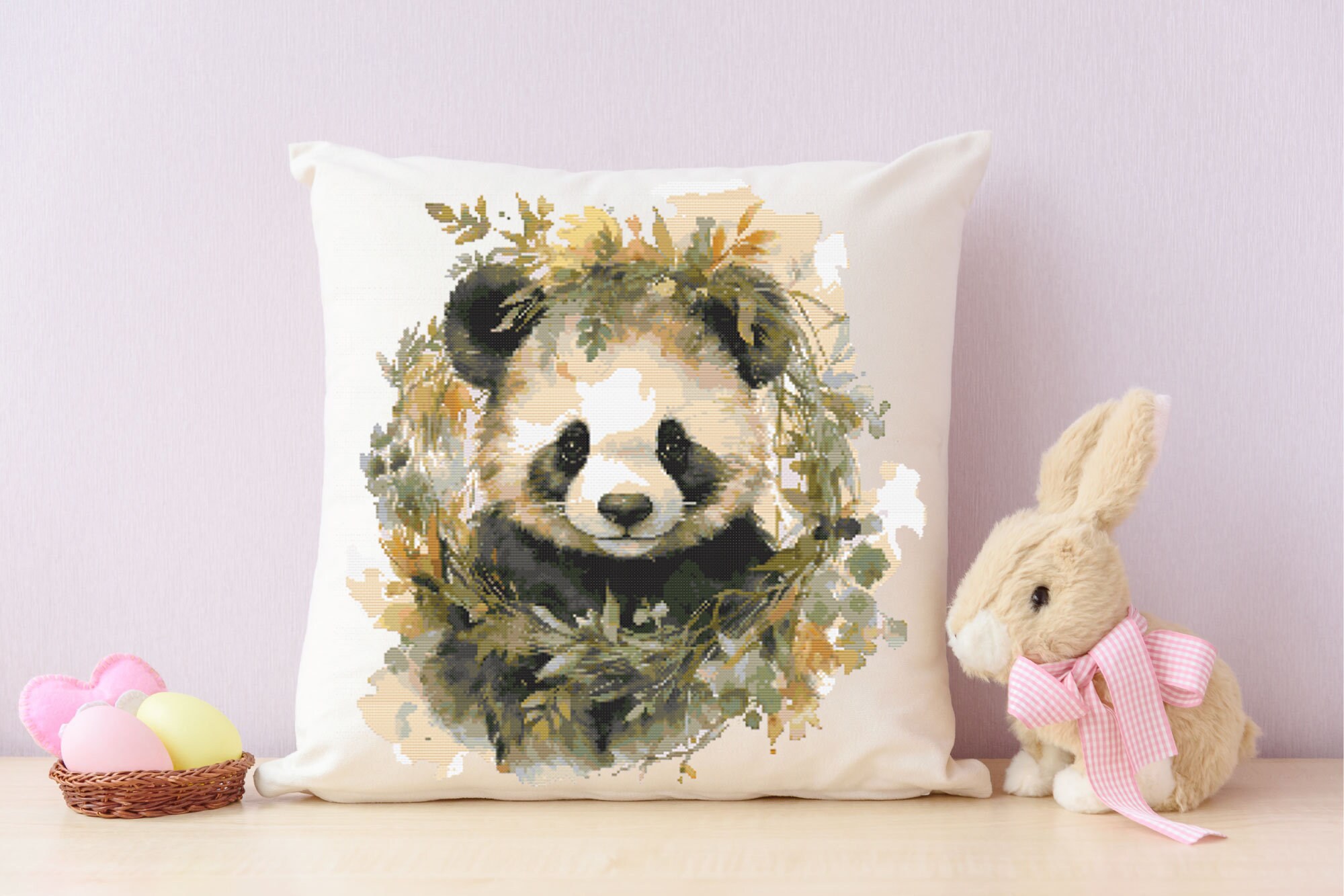 Set of 7 Pandas, Cute Panda Cross Stitch, Large Cross Stitch, Full ...