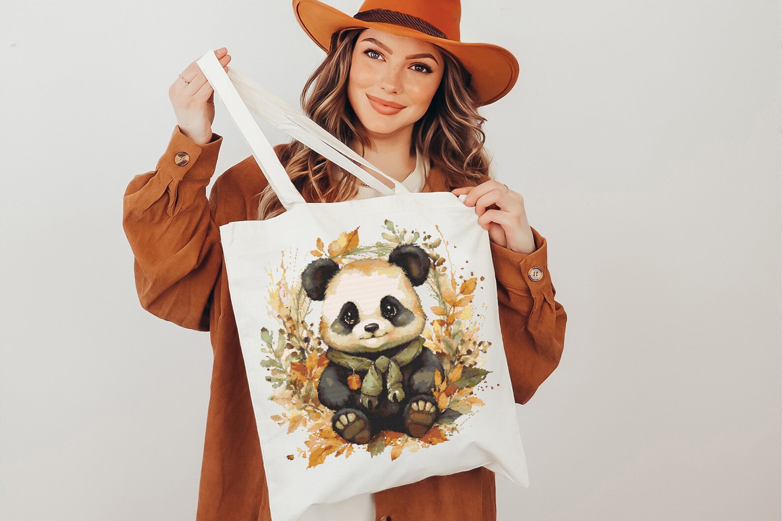 Set of 7 Pandas, Cute Panda Cross Stitch, Large Cross Stitch, Full ...