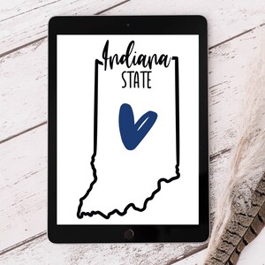 Indiana State Svg, State of Indiana Svg, Svg Indiana, PNG EPS SVG Files ...