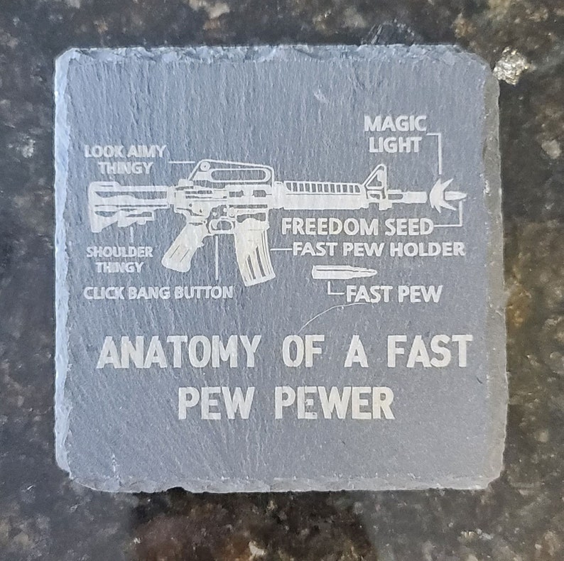 Anatomy of a Pew Slate Coasters – Gun and Ammo Design - Etsy