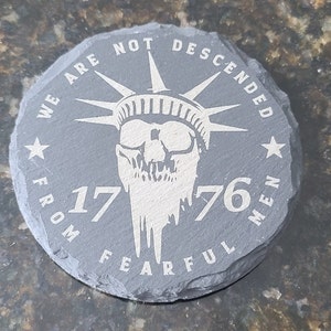 Patriotic Valor: Laser Engraved 4 Coaster Set - 1776 We Are Not ...