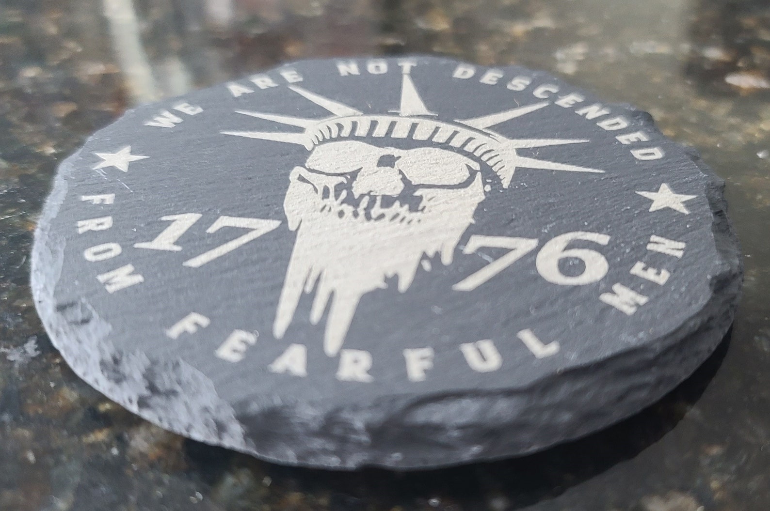 Patriotic Valor: Laser Engraved 4 Coaster Set 1776 We Are - Etsy