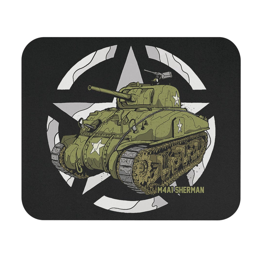 M4A1 Sherman Tank Mouse Pad, WWII Tank Desk Mat, Military Mousepad, US ...