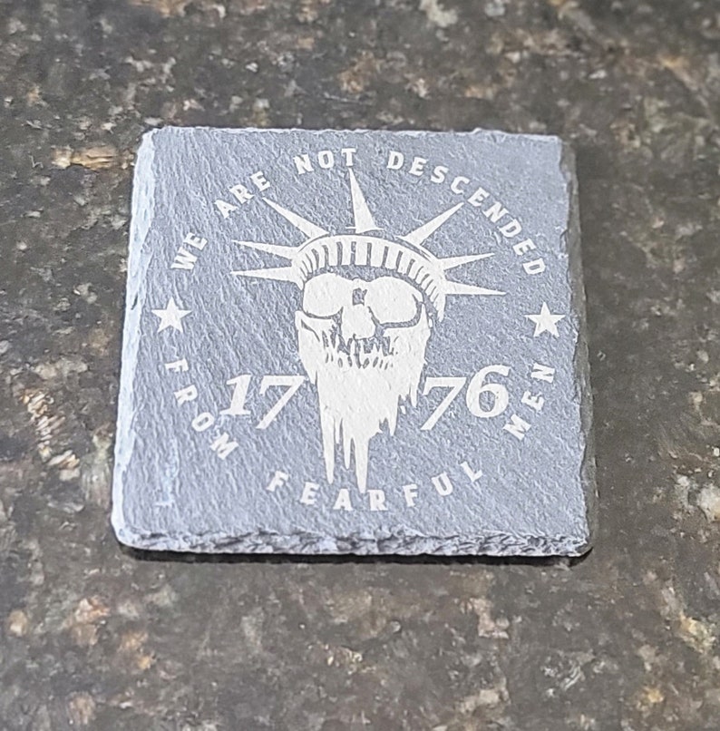 Patriotic Valor: Laser Engraved 4 Coaster Set 1776 We Are - Etsy