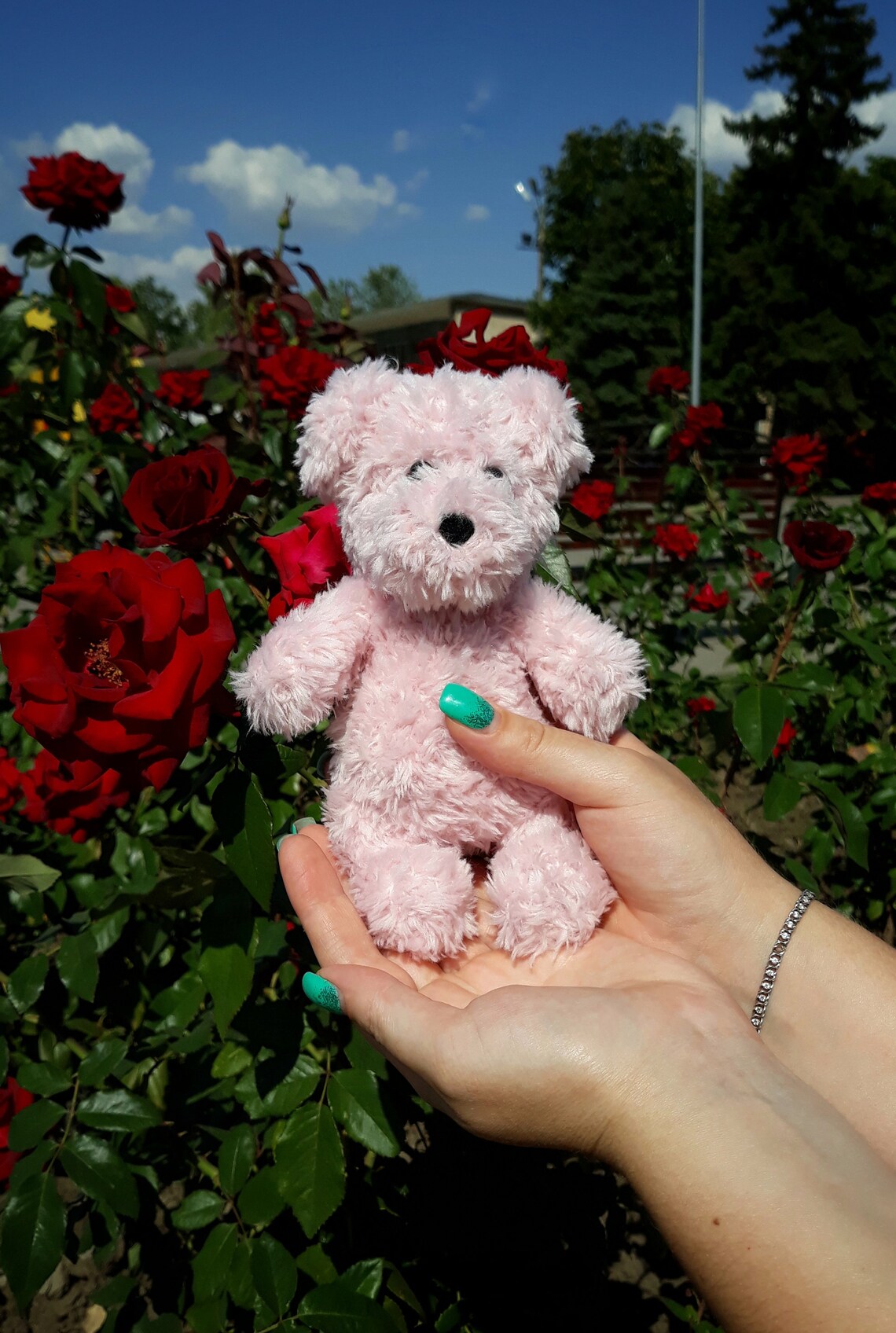 Cute Little Pink Soft Plush Fluffy Bear Cub Small Handmade - Etsy